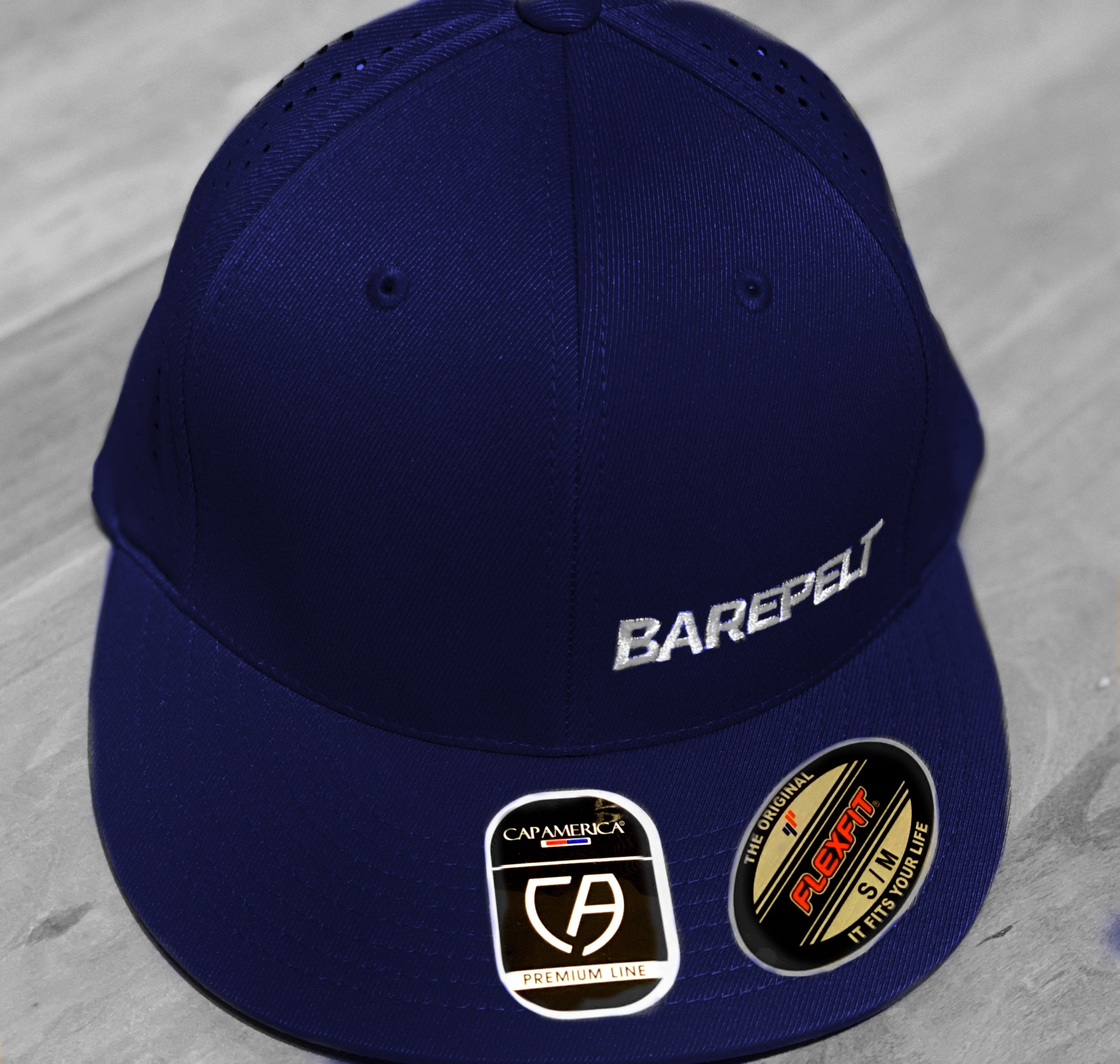 Cap America Flexfit® Navy Perforated Performance Cap – Barepelt