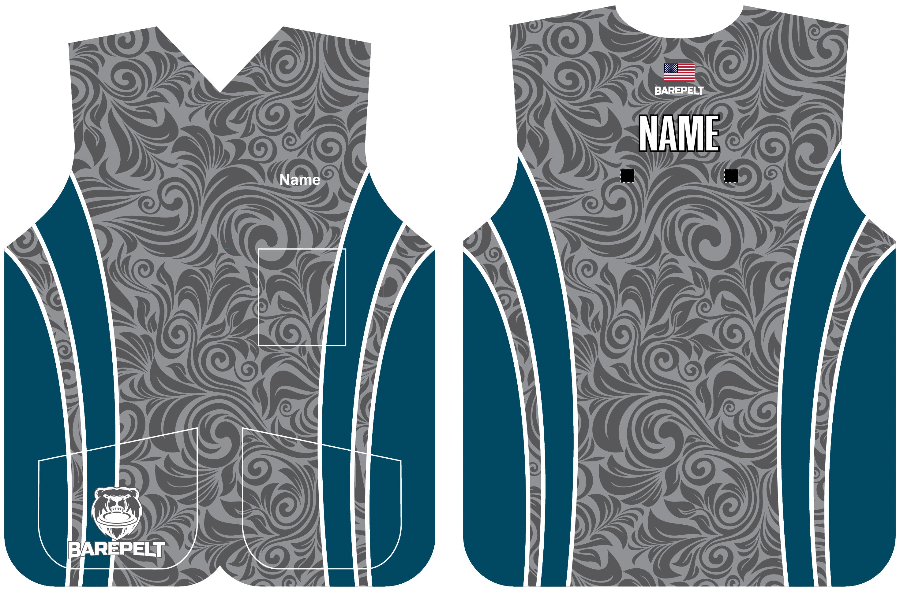 Engraved Steel Blue Vest – Barepelt