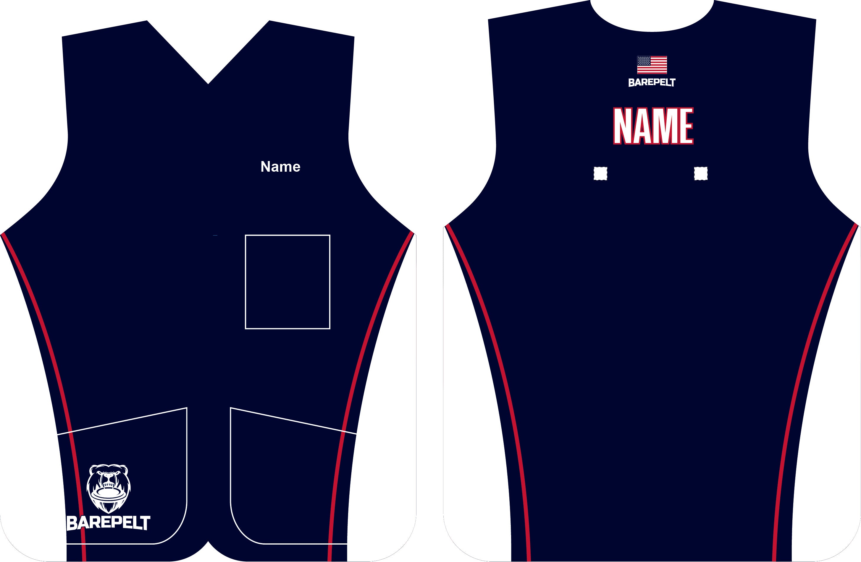 Classic Navy Red White and Blue Vest – Barepelt