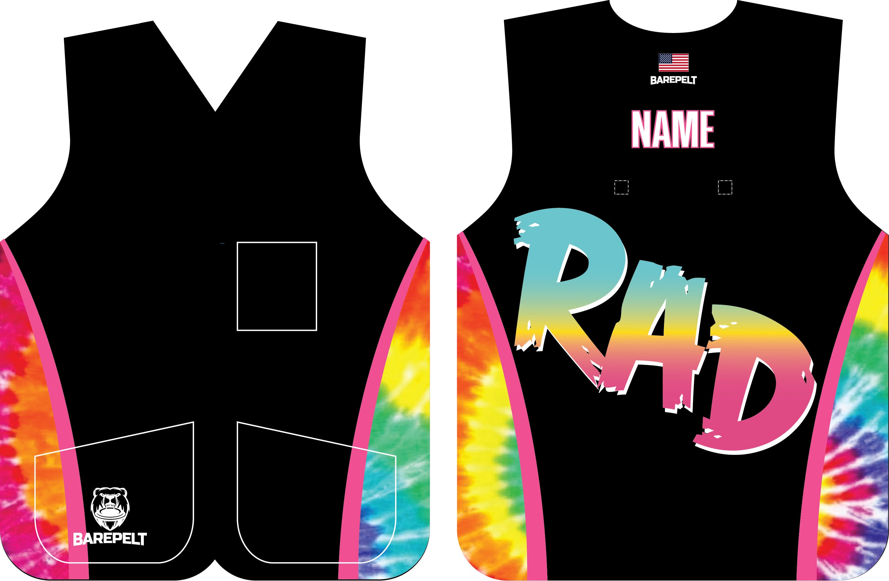 The Rad Chad, Chad Roberts Tie Dye Freestyle RAD black Pro Model Vest ...